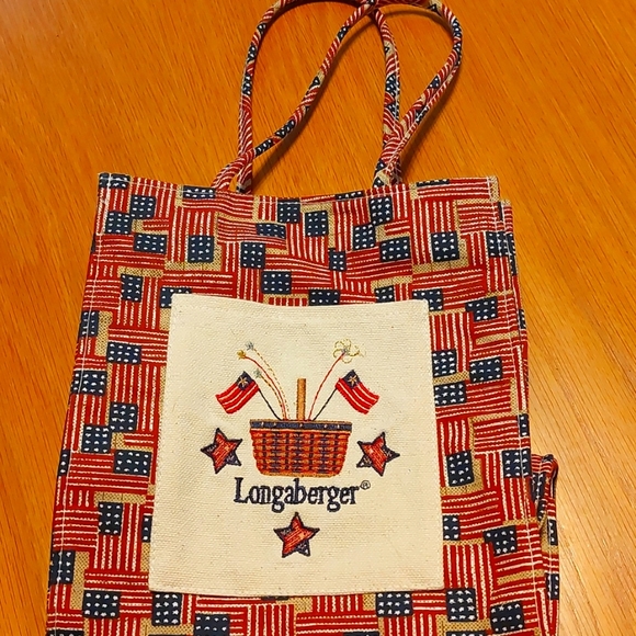 Longaberger | Bags | Longaberger Canvas Flag Small Tote Bag | Poshmark